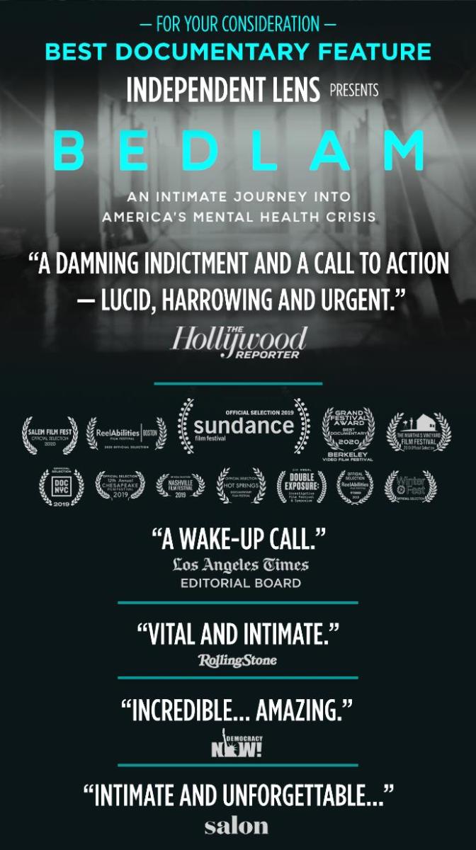 DOCUMENTARY“BEDLAM” – DIRECTED BY DR. KEN ROSENBERG PRODUCED BY PETER ...